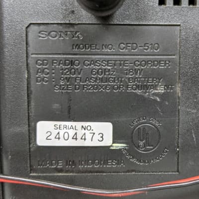 Vintage 90's Sony CFD-510 CD Radio Cassette Mega Bass Speaker | Reverb