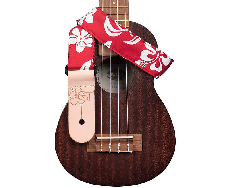 Kala Red Hibiscus Ukulele Strap - Made in the USA | Reverb