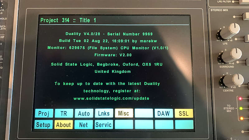 Solid State Logic Duality 48 Channel mixing console | Reverb