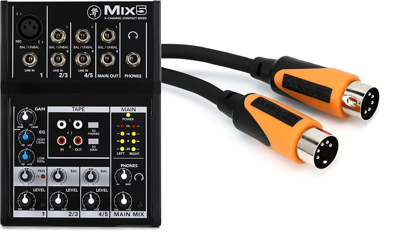 Mackie Mix5 5-channel Compact Mixer Bundle with Roland | Reverb
