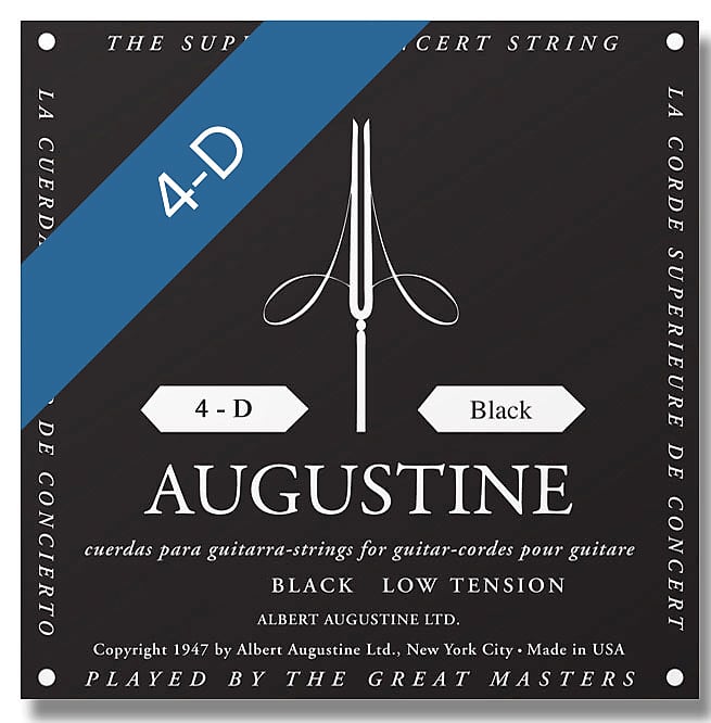 Augustine Black Classic Single D or 4th String | Reverb