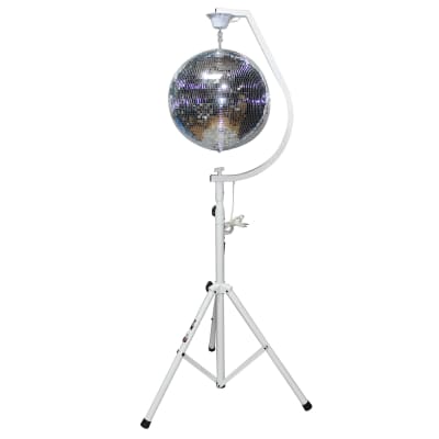 White 16" Mirror Ball Complete Stand Package - Disco Ball | Reverb