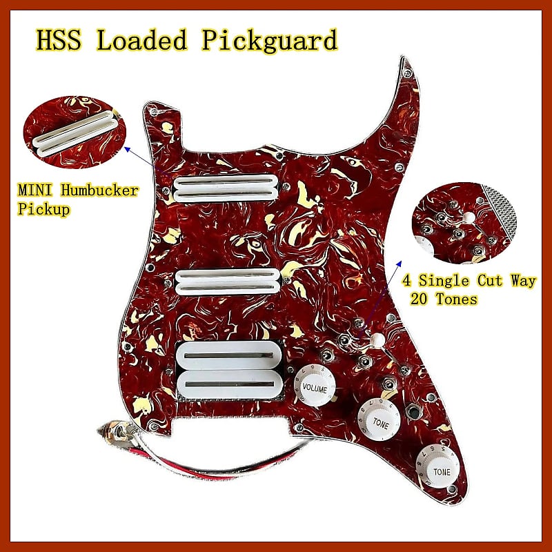 HSS Guitar Loaded Prewired Pickguard Plate with Multi | Reverb