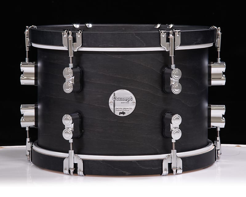 PDP Concept Classic 8x12 Tom Ebony Stain w/Ebony Hoops | Reverb
