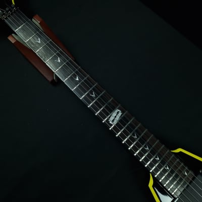 Dean Dime Razorback V 255 Classic Black with Yellow Bevels | Reverb