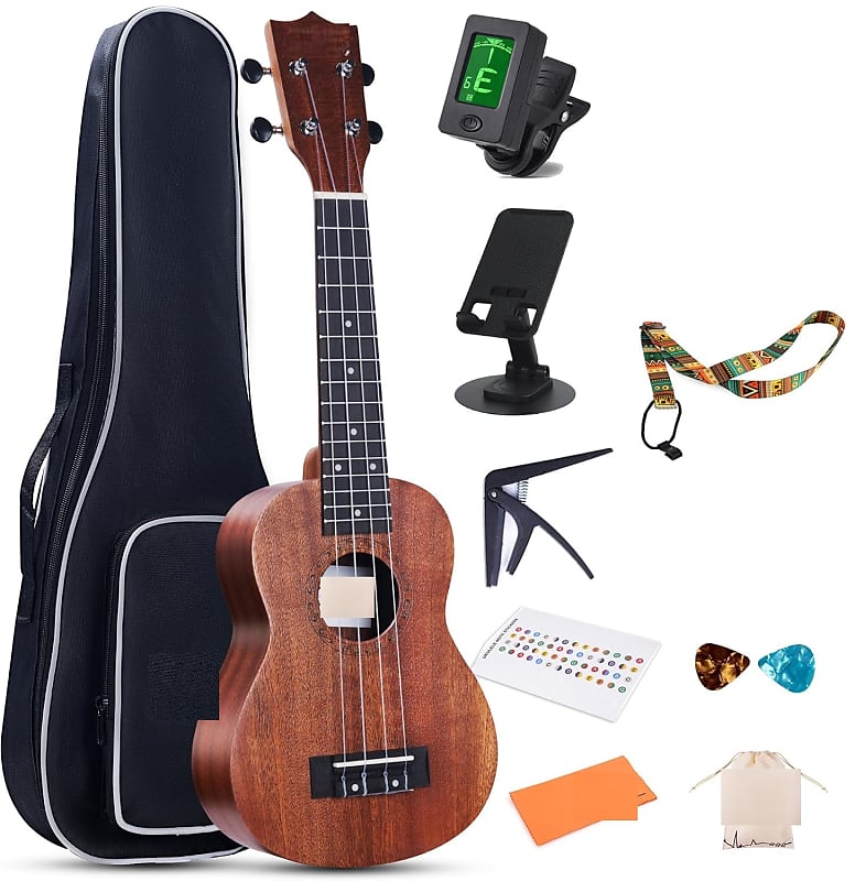 Soprano Ukulele Beginner Kit Mahogany Hawaiian Wood Ukelele | Reverb