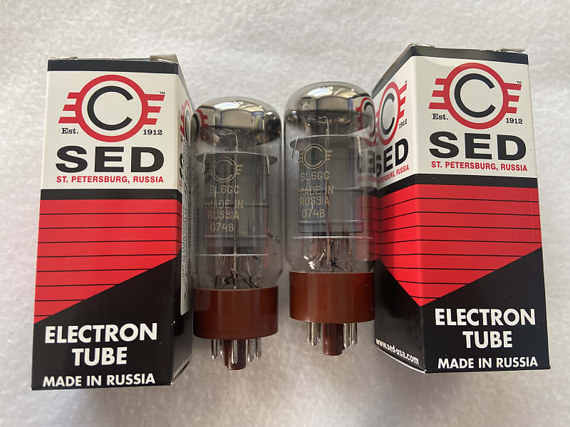 SED Svetlana NOS Winged C 6L6GC Matched Pair | Reverb