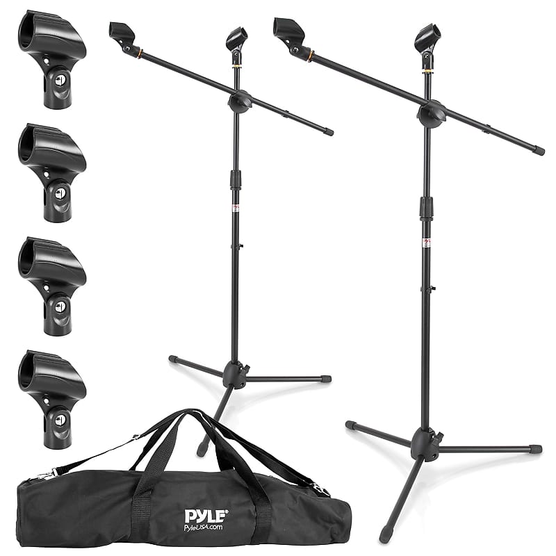Universal Adjustable Tripod Microphone Stand - Pair Of Heavy | Reverb