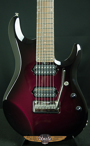 New Music Man JP7 Pearl Red Burst 7 String Electric Guitar w/ | Reverb