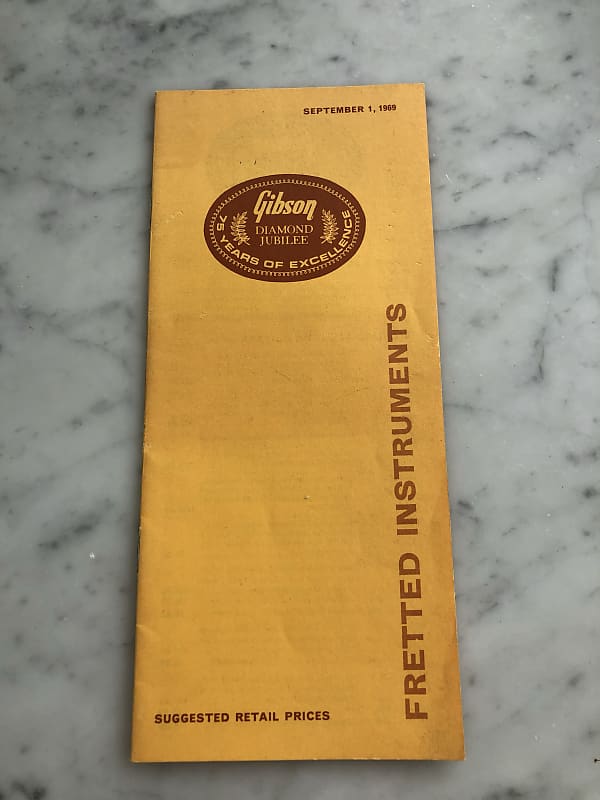 1969 Gibson Price List Les Paul SG ES335 Case Candy | Reverb UK