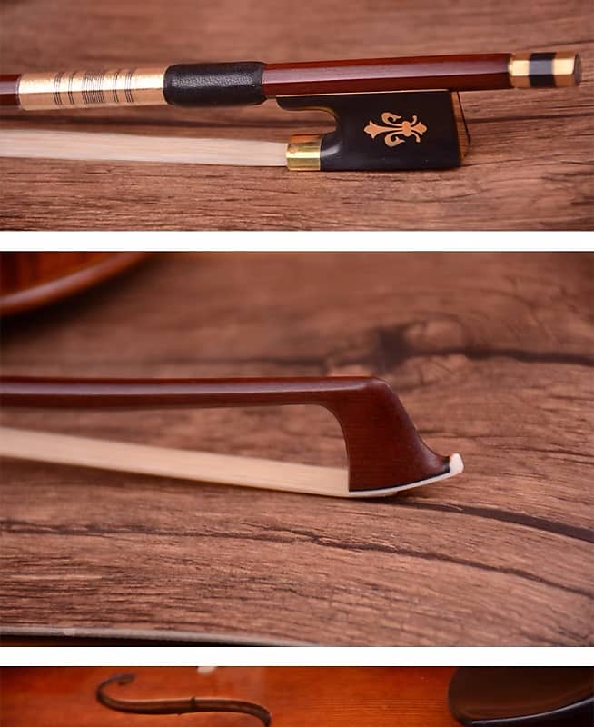 4/4 Size Violin Bow. Brazilwood Stick. Natural Mongolian | Reverb
