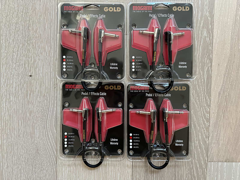 4 Mogami Gold 10 Inch Instrument Pancake Patch Cables | Reverb