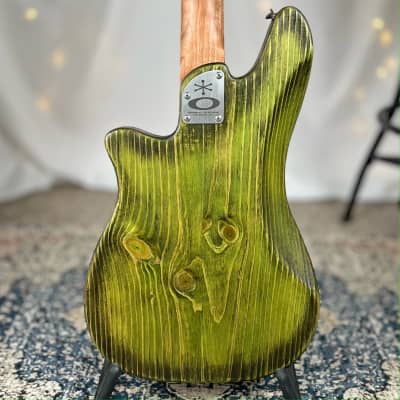 Offbeat Guitars Roxie 30" Short Scale Bass in Pickle on Pine, | Reverb