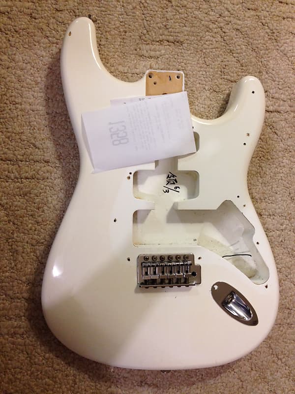 Fender Squier Stratocaster Full Thickness Body Vintage White | Reverb