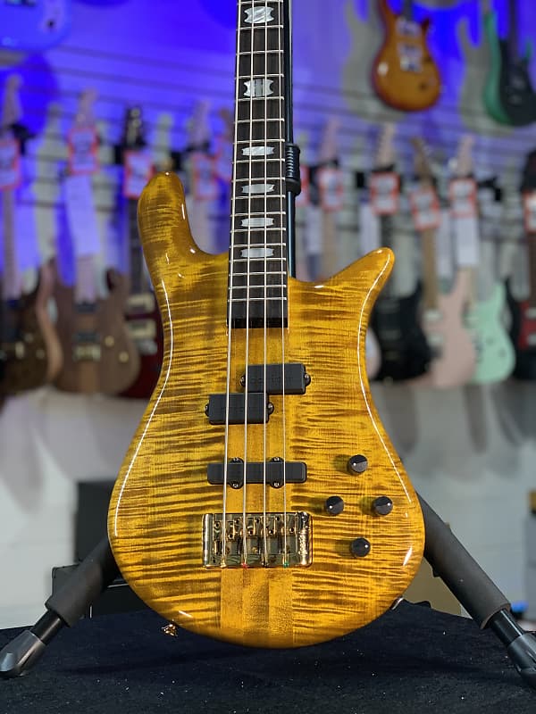 Spector Euro 4 LT Bass Guitar - Tiger Eye Gloss Weight | Reverb