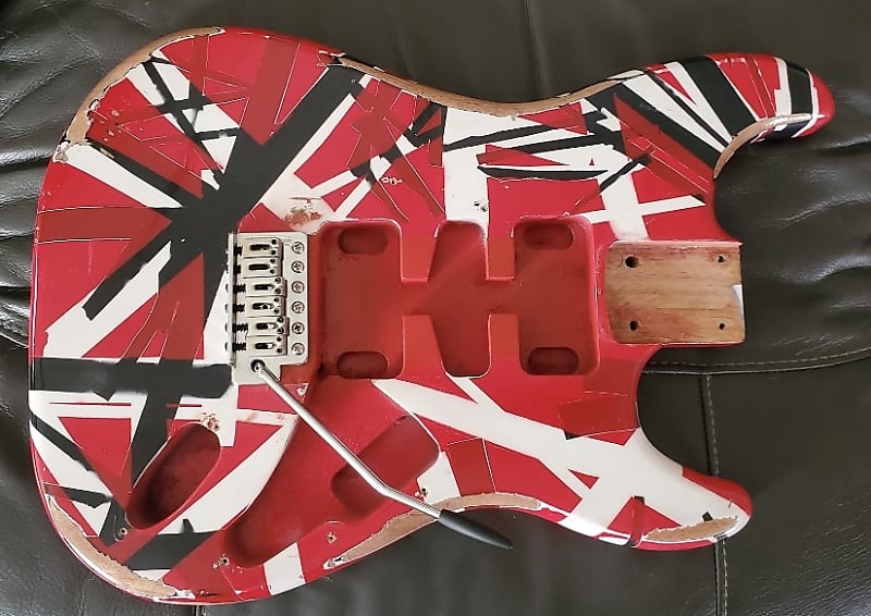 EVH Style strat body Custom painted and relic | Reverb