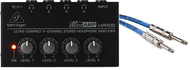 Behringer MicroAMP HA400 4-channel Headphone Amplifier Bundle | Reverb