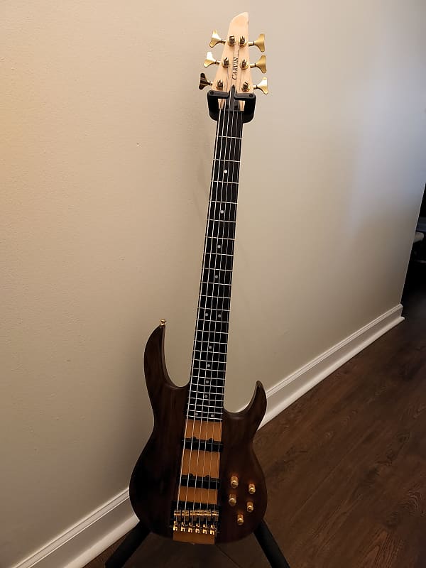 Carvin LB76 Koa/Maple Neck thru 6 string bass 1992 | Reverb