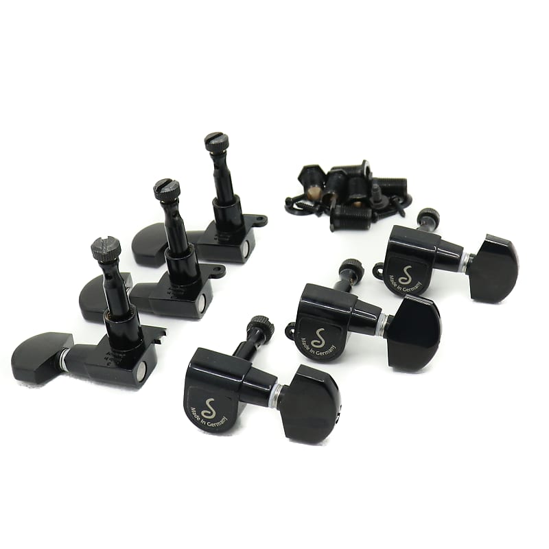 Schaller M6 Locking Tuner Set - Black | Reverb