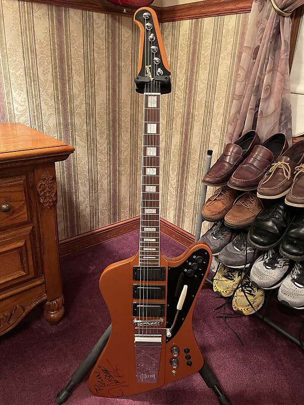 SIGNED Gibson Skunk Baxter Aztec Copper Firebird | Reverb