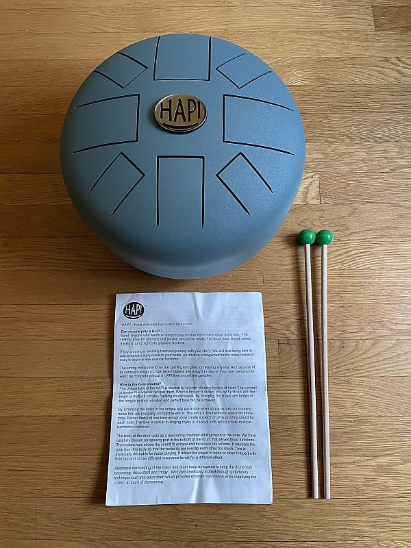 Hapi E Major Steel Tongue Drum - Aqua Teal | Reverb