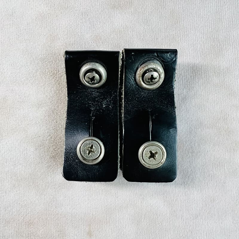1970s Vintage Leather Strap Locks Black | Reverb
