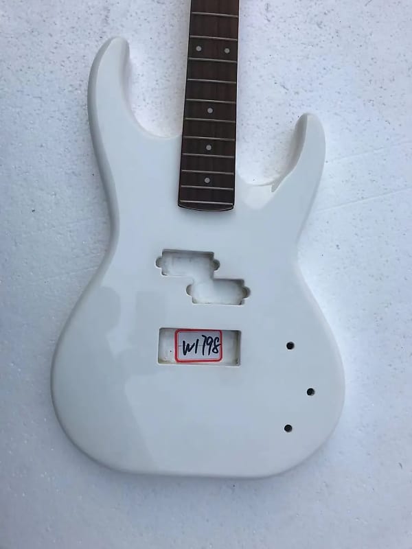 Glossy White 4 String Bass Basswood Body with Maple Neck, | Reverb