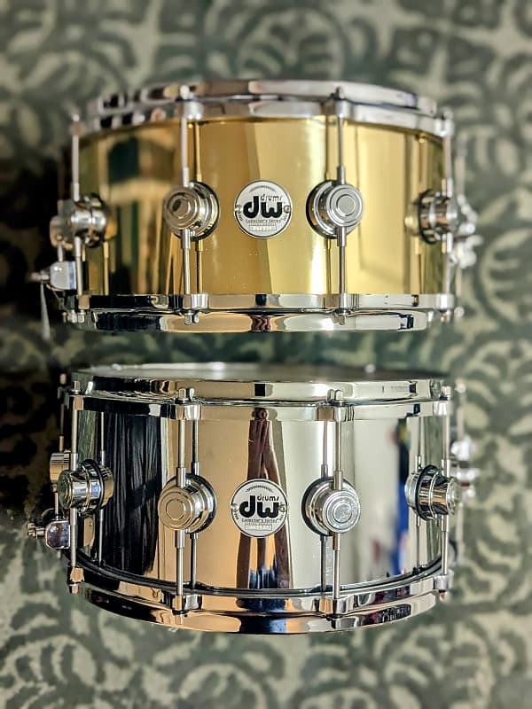 DW Collector's Series 3mm Brass & Steel snare drums w SKB | Reverb