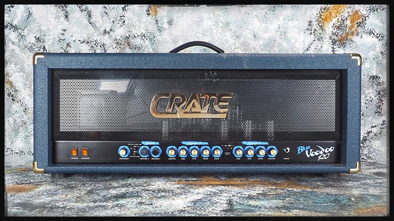 1990s Crate Blue Voodoo 120 Watt Guitar Amp Head | Reverb