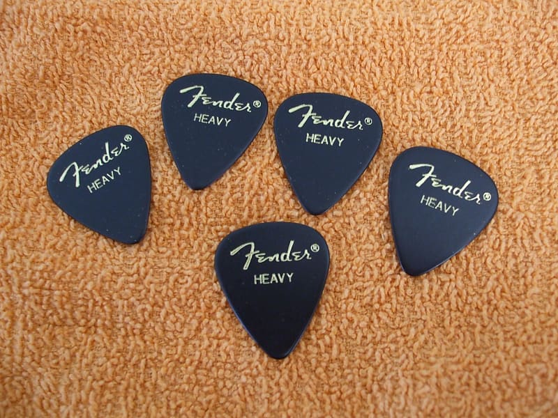 Fender Black 351 Celluloid Heavy Picks Set of 5 ZCD | Reverb