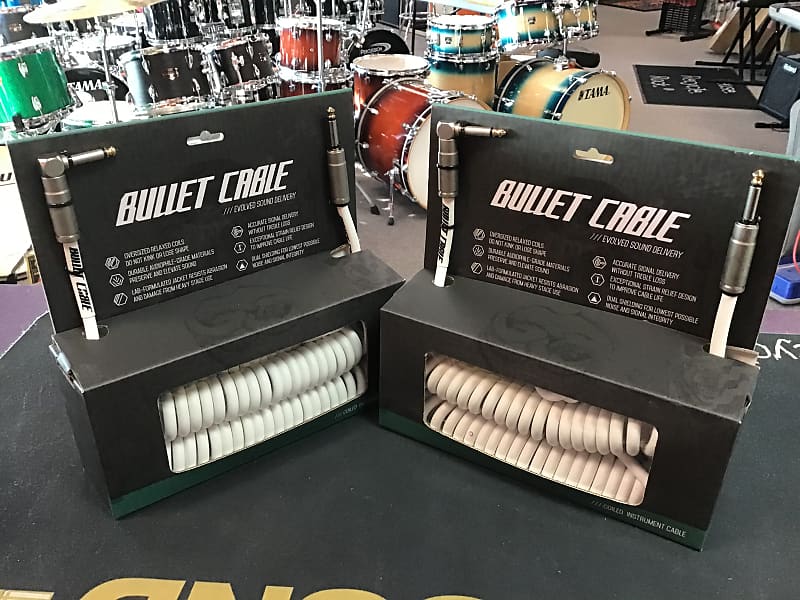 Bullet Cable BC-30CCW Coil Cable 30 Foot Pair! White | Reverb
