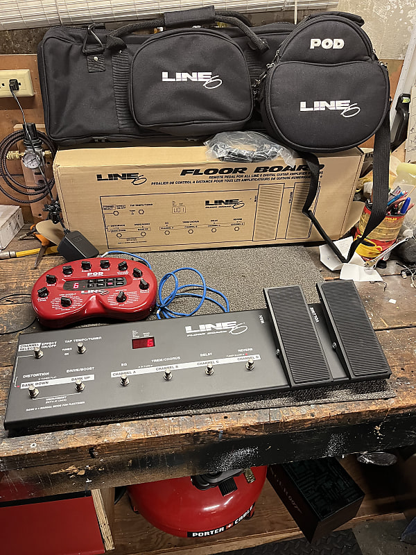 Line 6 POD 2.0 + Floor Board 2000’s - Red/ black | Reverb