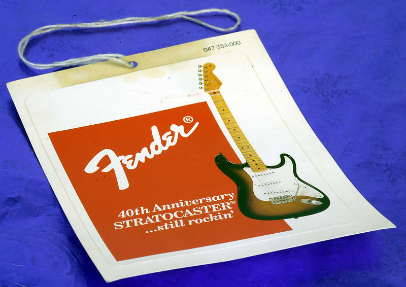 Fender 40th Anniversary Stratocaster Hang Tag Sticker | Reverb UK