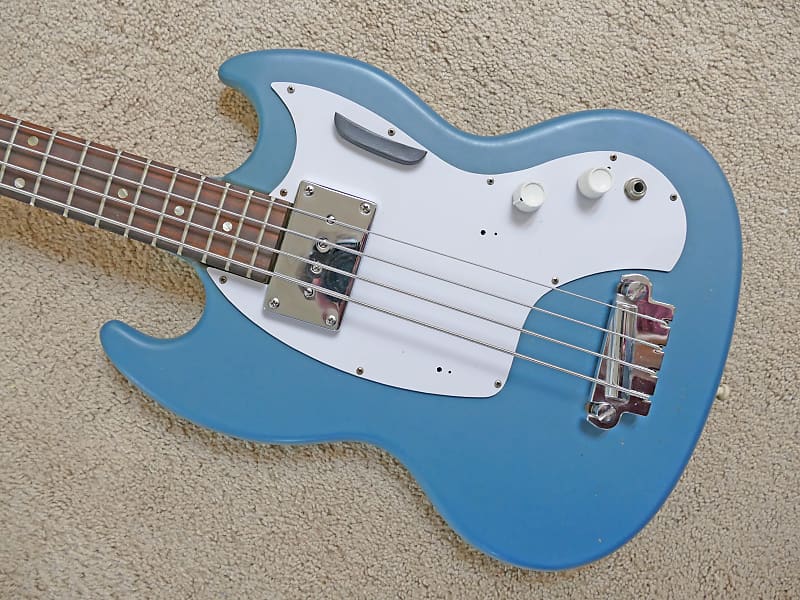 Vintage 1966 Kalamazoo KB1 Bass Rare Las Vegas Blue Finish | Reverb