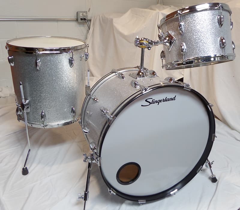 Slingerland Vintage Drums 22-13-16 1950’s and ‘60s Silver | Reverb