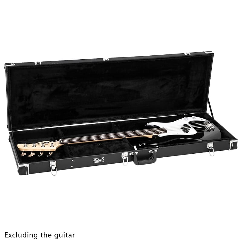 Glarry Locking Bass Guitar Square Hard Shell Case 2021 Black | Reverb