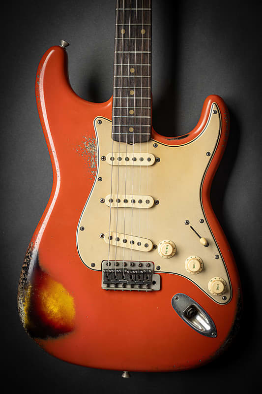 MB Guitars '62-S Fiesta Red Over Burst (85193) | Reverb