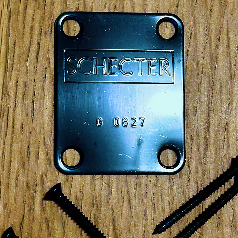Schecter USA 4 Bolt Strat Neck Plate 80s - Black | Reverb