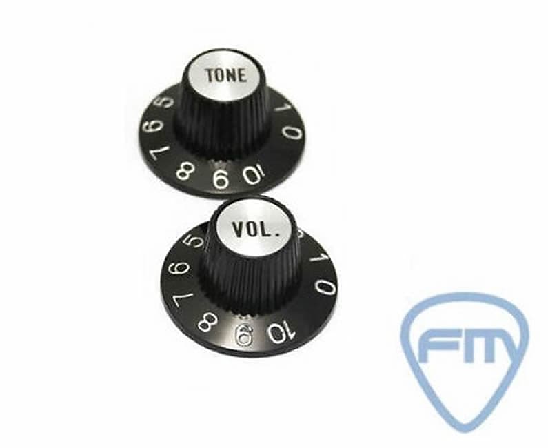 Allparts Witch hat Knobs VOL/TONE Black | Reverb