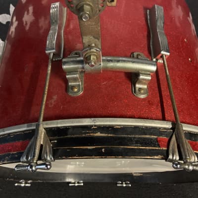 Vintage Ludwig Keystone Badge 14x22 Bass Drum 1960s-Red | Reverb