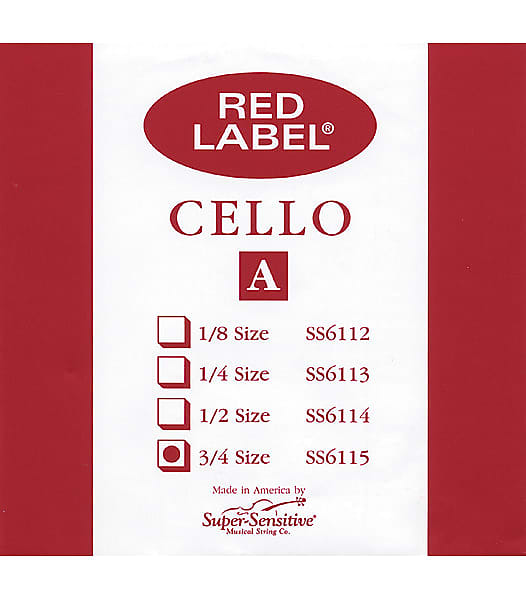 Red Label SS6115 3/4 Cello Single A String | Reverb