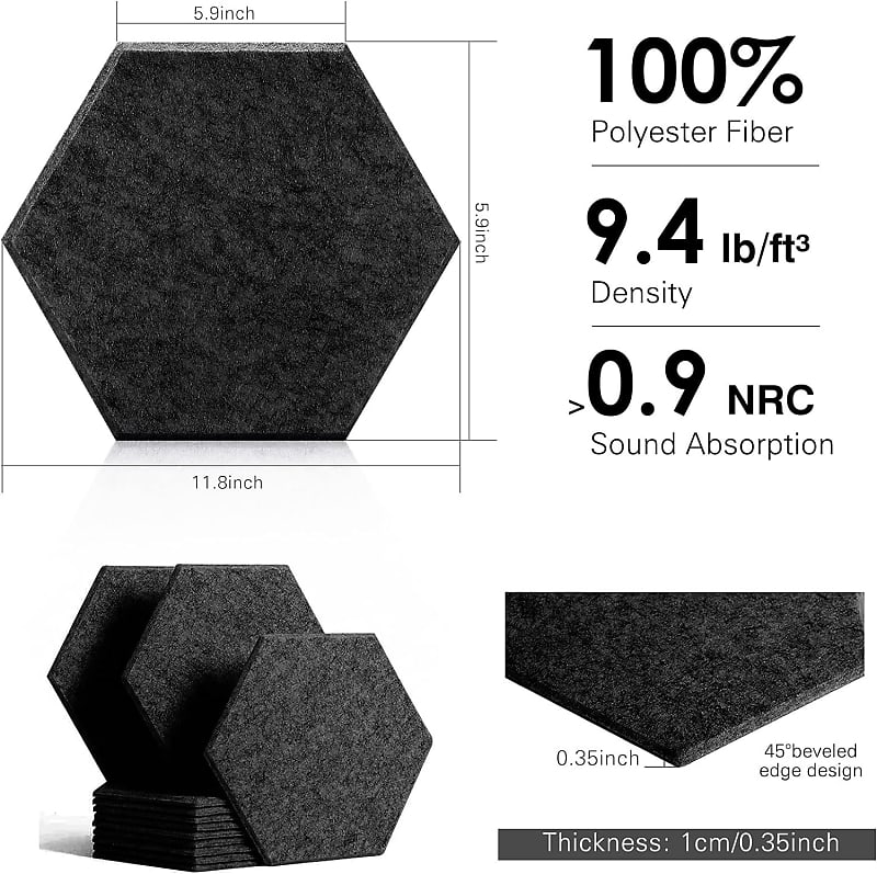 Sound Proof Panels, Hexagon Acoustic Panels 12Pack High | Reverb