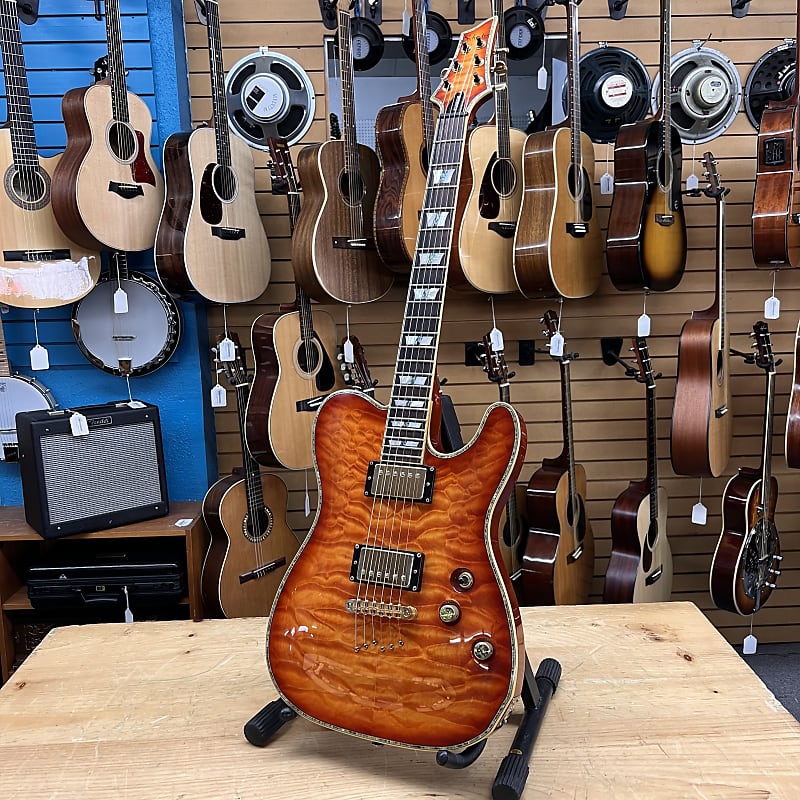 Schecter PT Custom Electric Guitar (Transparent Honey Burst) | Reverb