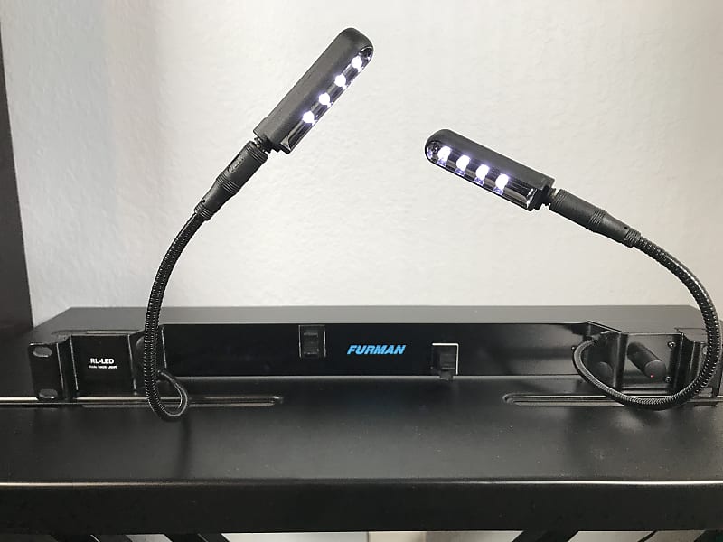 Furman RL-LED Dual LED Rack Mount 1U Gooseneck Lights - Black | Reverb