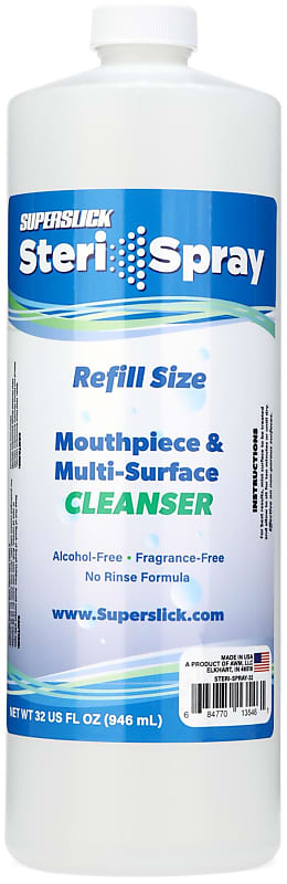 Superslick Steri-Spray Mouthpiece Cleaner - 32 oz. Refill | Reverb