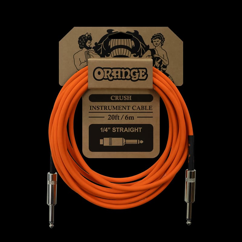 Orange Crush Intrument Cable 20ft / 6m Straight | Reverb