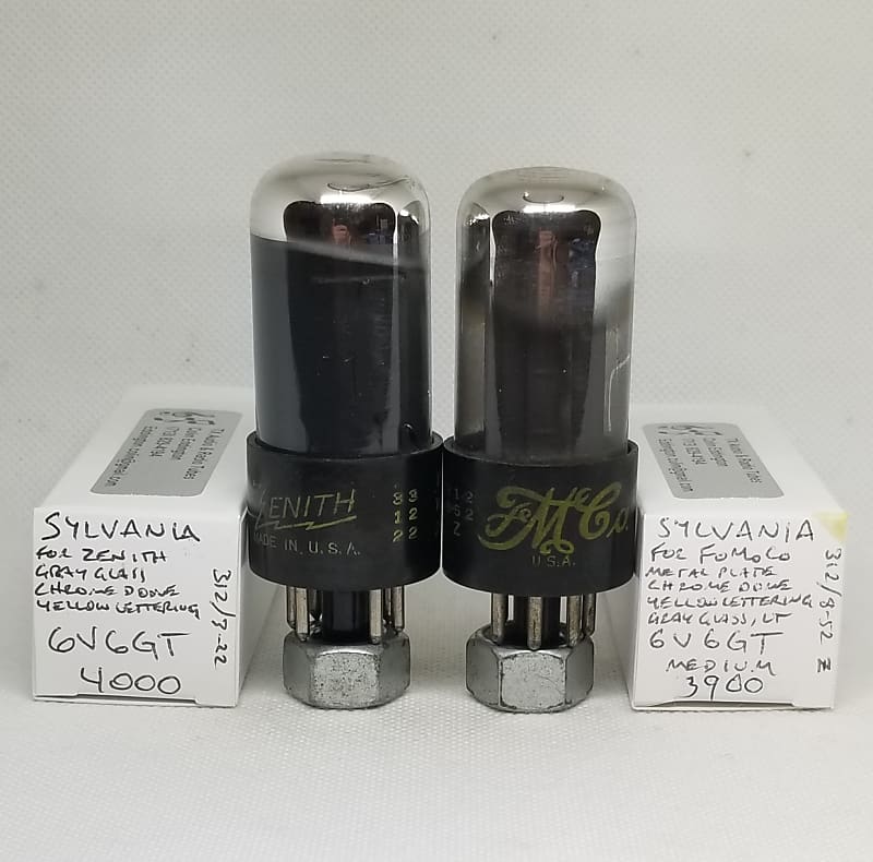 Sylvania 6V6GT Chrome Dome / Top Gray Glass Well Matched | Reverb
