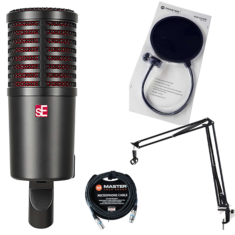 sE Electronics DynaCaster Dynamic Mic w/ Broadcast Stand, | Reverb