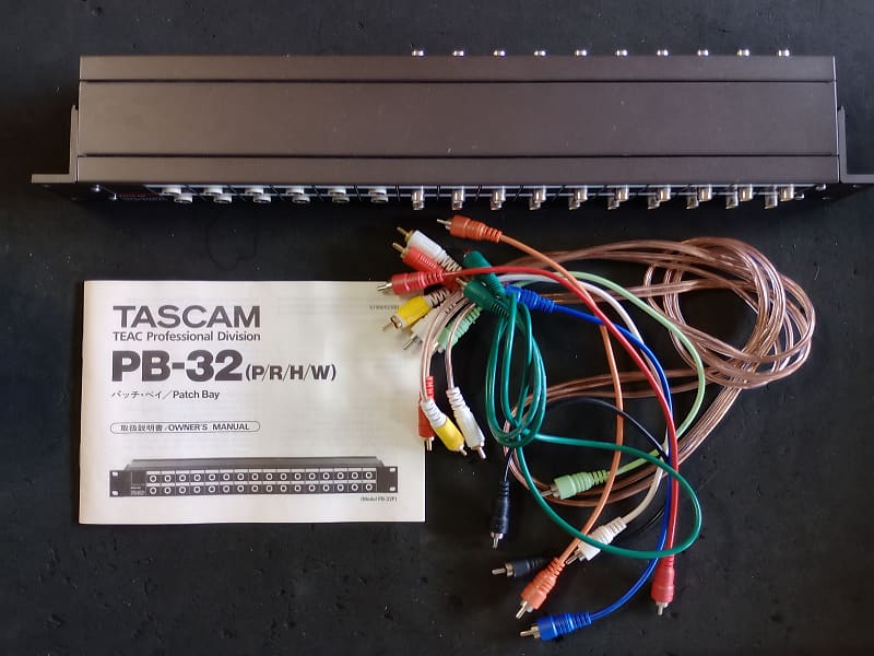 Tascam PB-32W Patch Bay Rack w/manual and cables *** FREE | Reverb