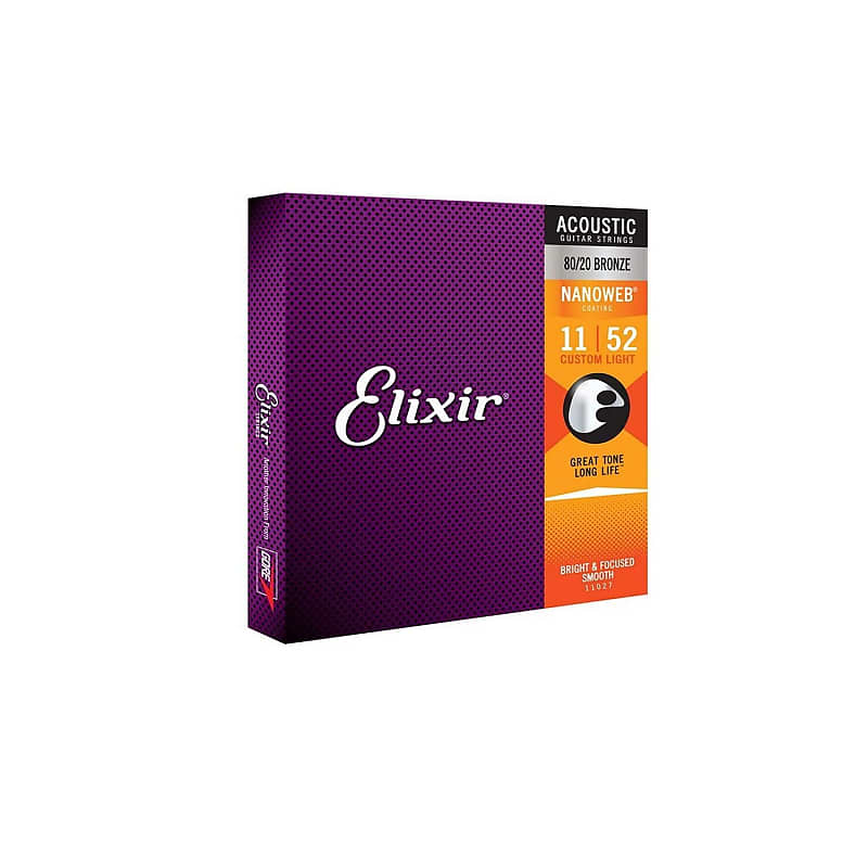 Elixir (11027) Nanoweb Custom Light Bronze 80/20 Nanoweb | Reverb